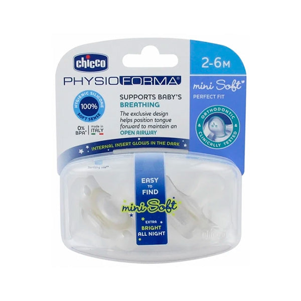 Chicco Pacifier Physio Forma Mini Soft Luminous 2-6m x 2uni l My Pharma ...