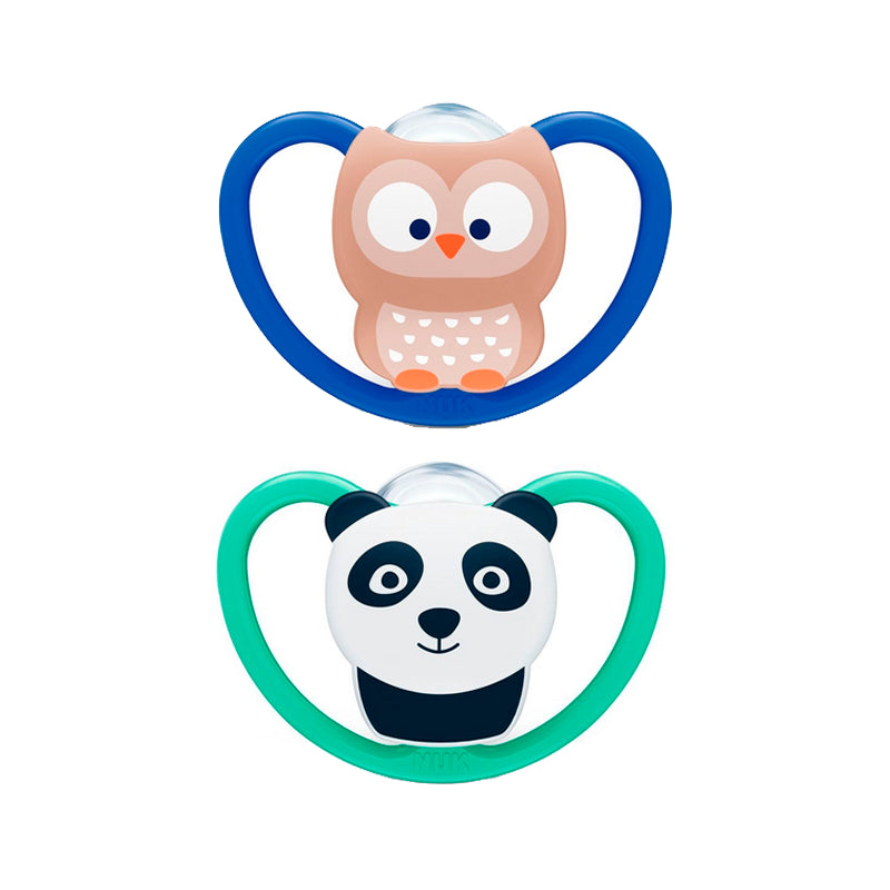 Nuk Pacifier Space Silicone Panda and Owl 6-18m x 2 uni | My Pharma Spot